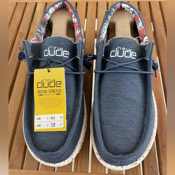 Hey Dude | Shoes | Nwt Hey Dude Blue Wally Stretch Shoes | Poshmark